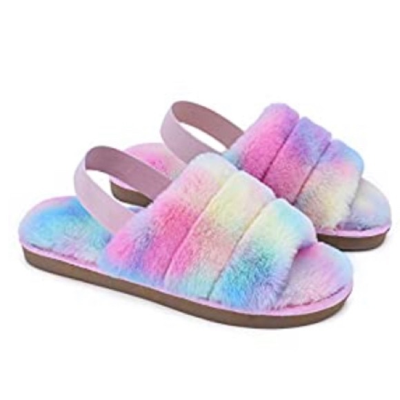 Lordfon | Shoes | Tie Dye Faux Fur Open Toe Slide Sandal Slipper 78 ...